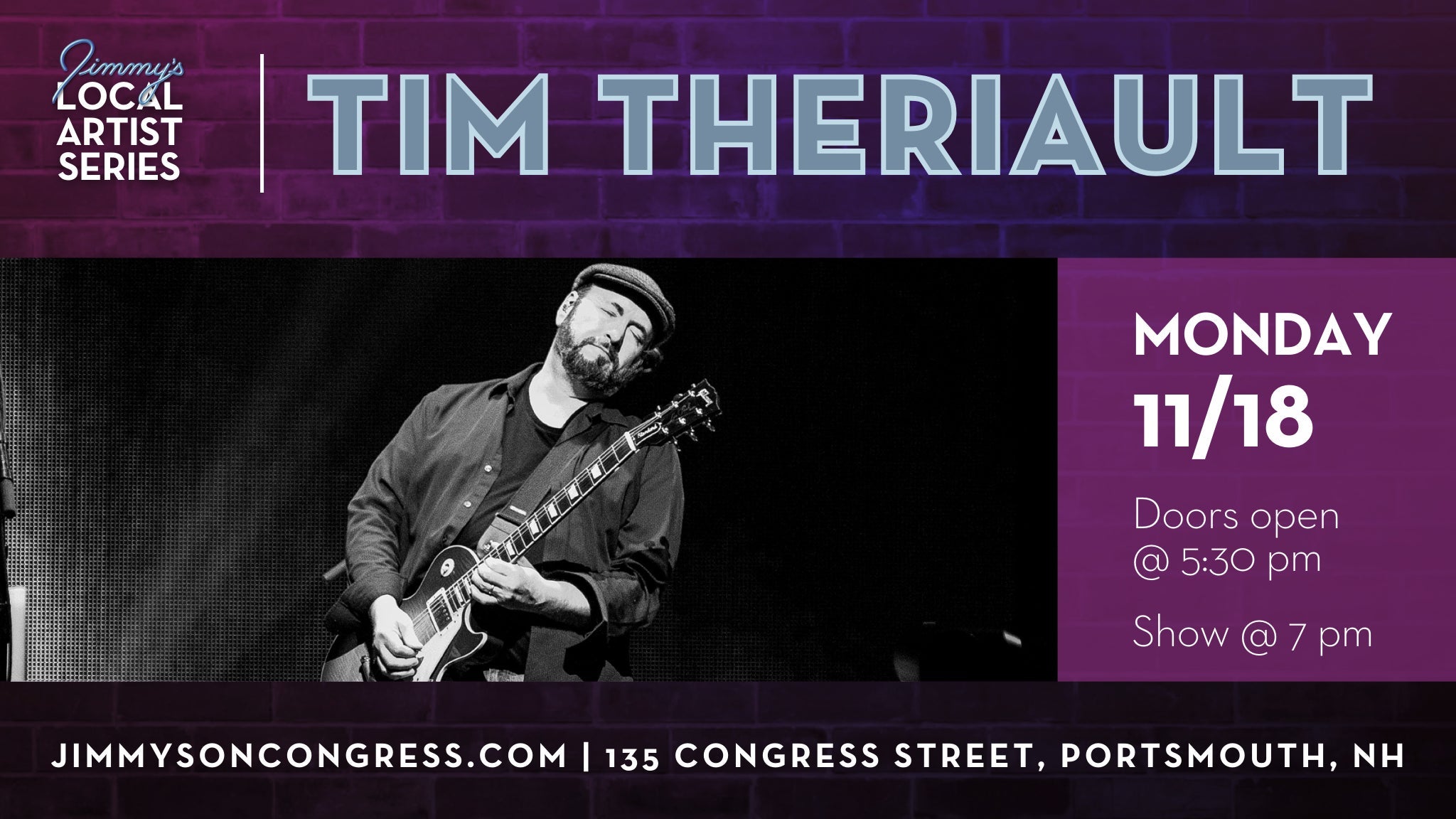 Tim Theriault - Monday Night Local Series Tickets | Portsmouth, NH ...