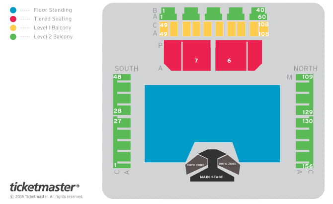 Busted Seating Plan - Motorpoint Arena Cardiff